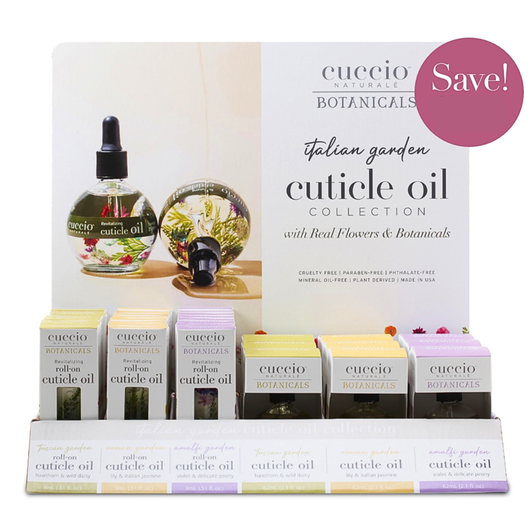 Cuticle Oil Collection + Display, Italian Garden Collection | Cuccio ...