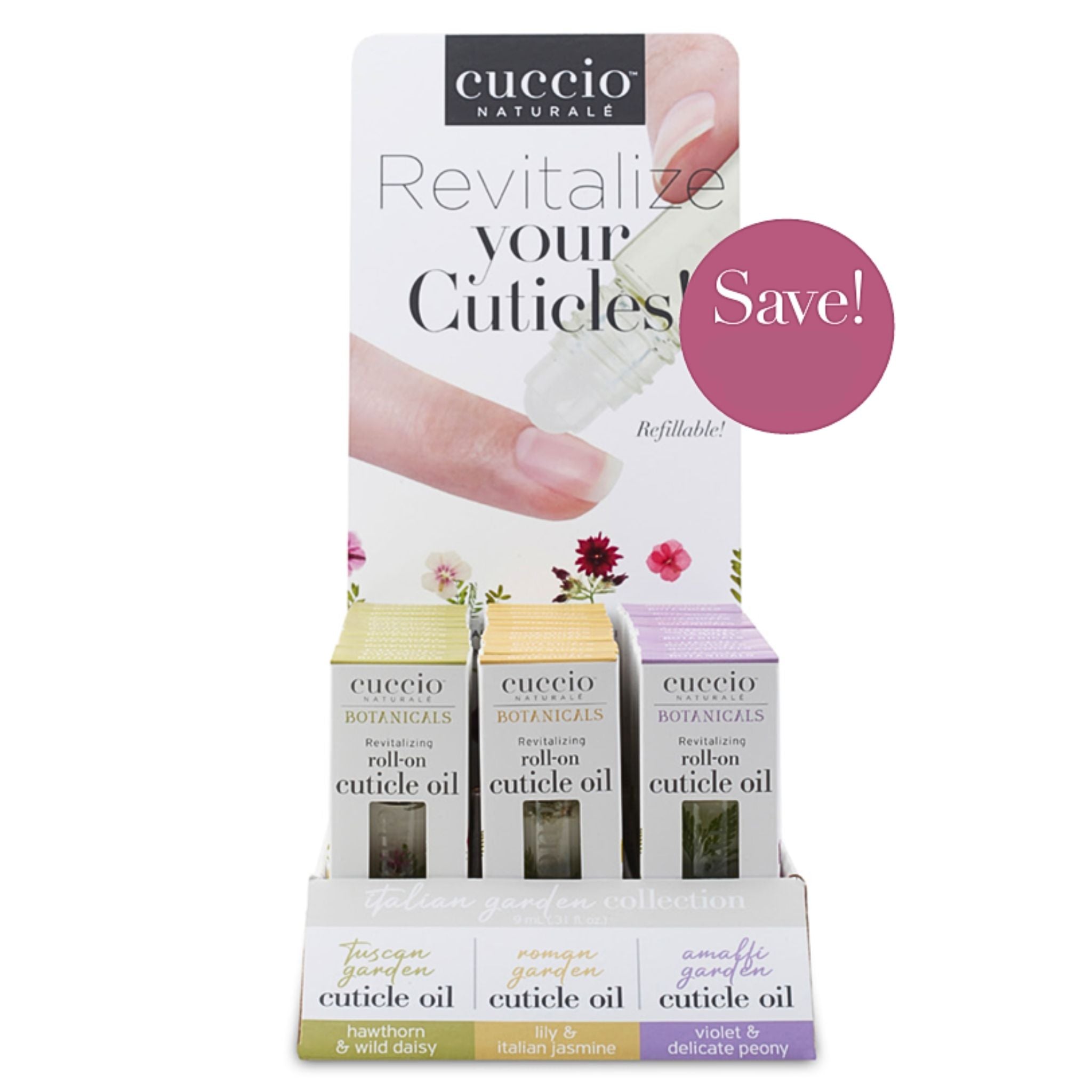 Roll-on Cuticle Oil Display, Italian Garden Collection | Cuccio ...